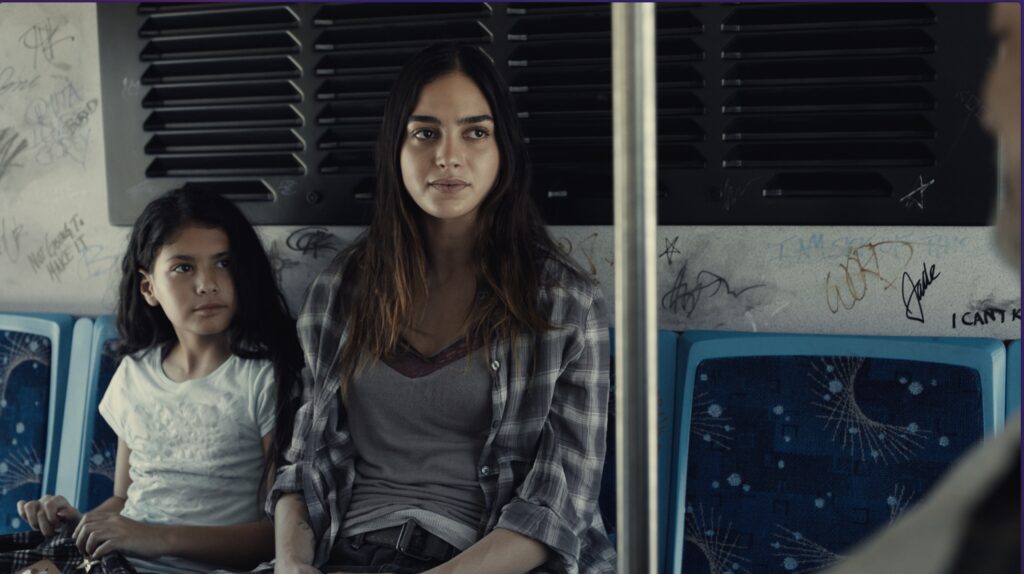 2_ATWIS_Melissa Barrera and Adilynn Menendez on bus | Movie Review Mom